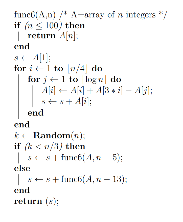 Solved Give the asymptotic running time of each of the | Chegg.com