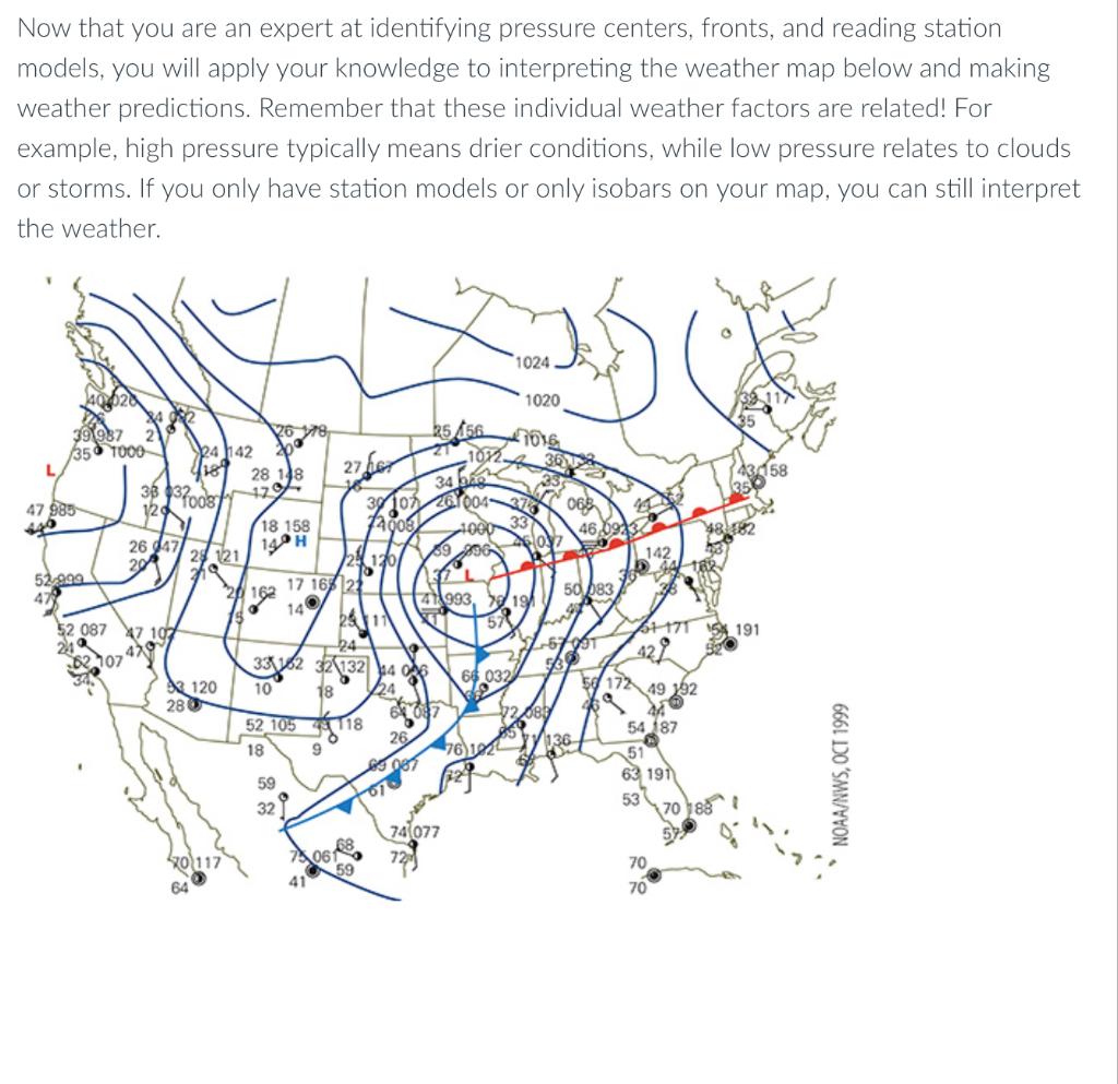 Part 1.e. Find the station model in southwestern | Chegg.com
