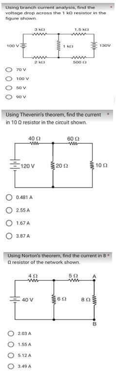Solved Using branch current analysis, find the voltage drop | Chegg.com