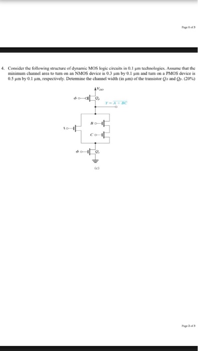 Solved 4. Consider the following structure of dynamic MOS | Chegg.com