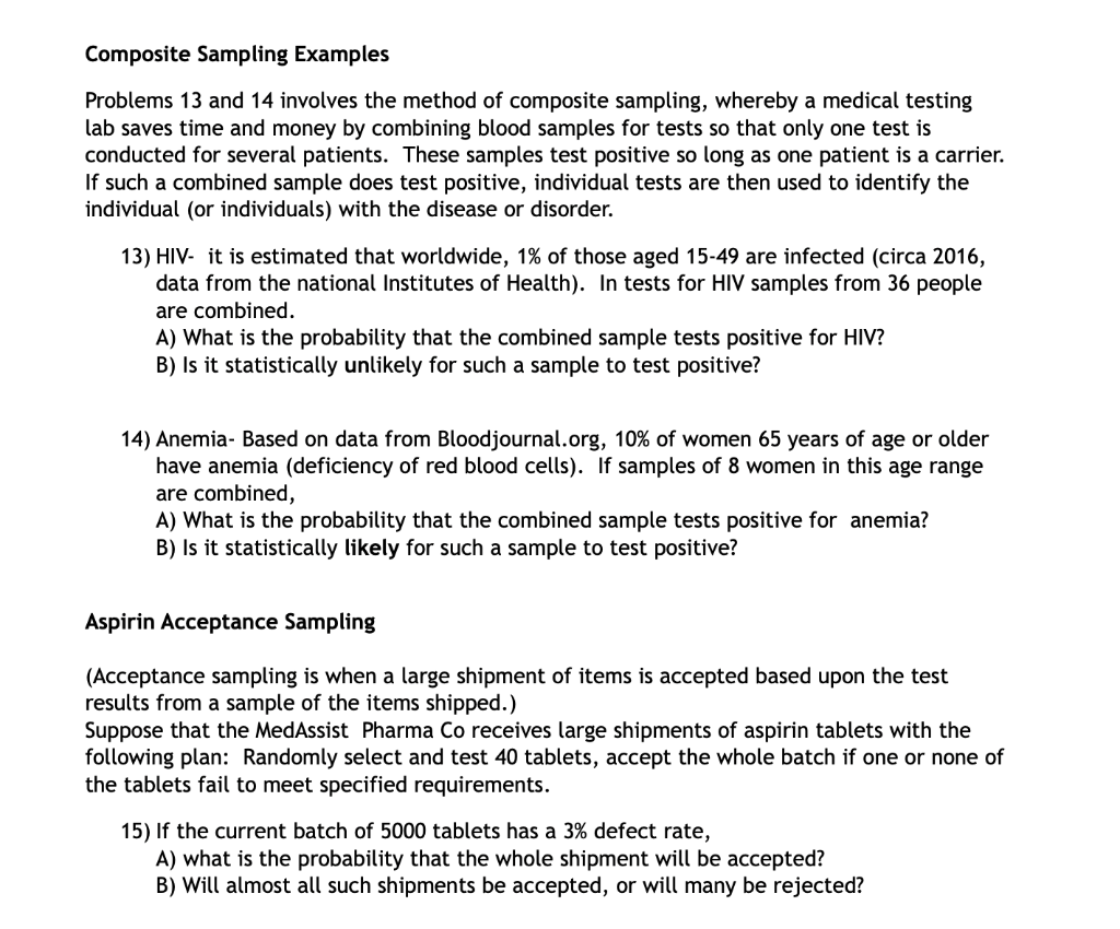 Solved Composite Sampling Examples Problems 13 and 14 | Chegg.com
