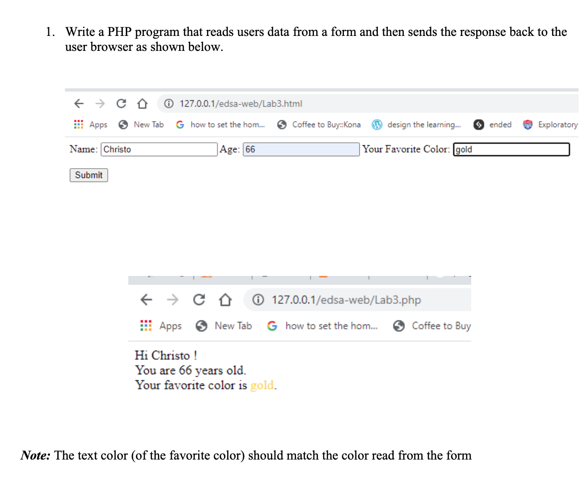 Solved 1 Write A Php Program That Reads Users Data From A 0395