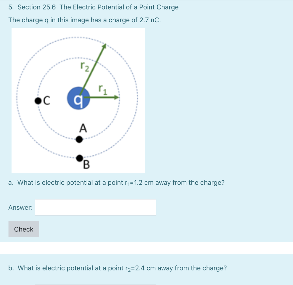 Solved 5. Section 25.6 The Electric Potential of a Point | Chegg.com