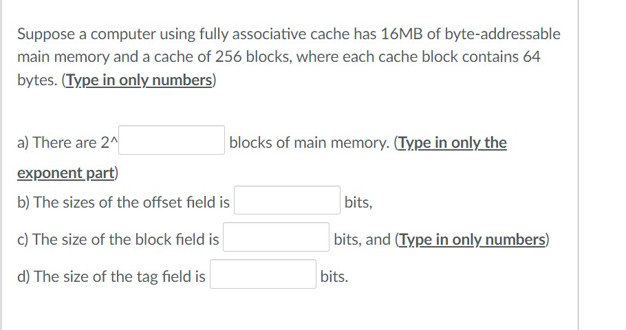 Solved Suppose a computer using fully associative cache has | Chegg.com