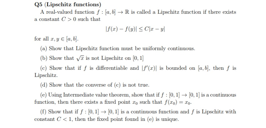 Prove That Every Lipschitz Function Is Uniformly Continuous