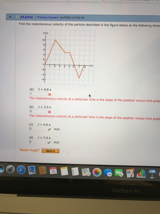 Solved Find the instantaneous velocity of the particle | Chegg.com