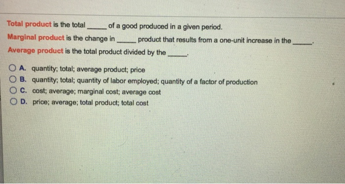 Solved Total cost is the cost of by a firm. Total fixed cost | Chegg.com