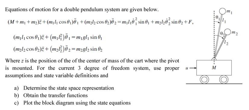 Solved Equations of motion for a double pendulum system are | Chegg.com