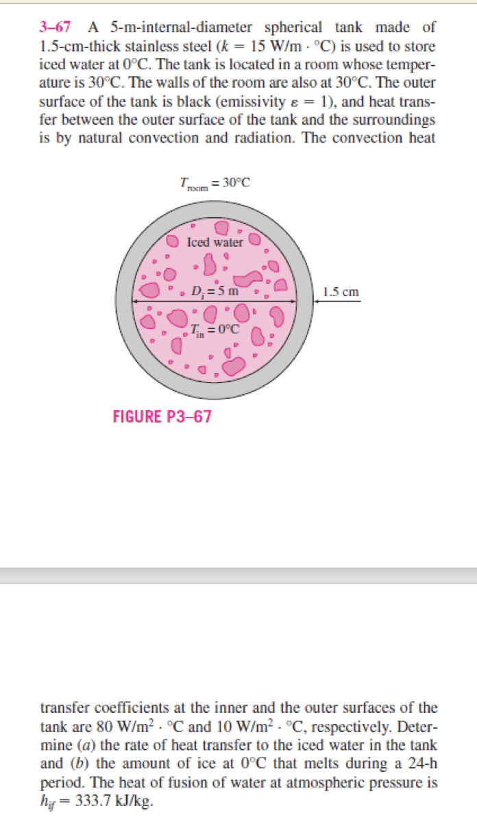 Solved 3-67 A 5-m-internal-diameter spherical tank made of | Chegg.com