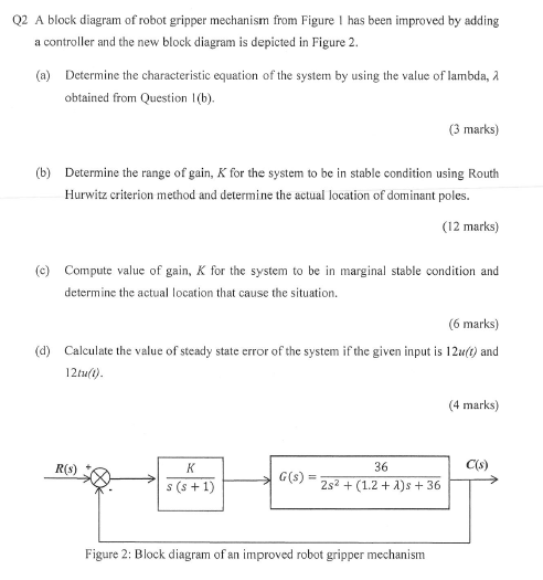 Solved Q2 A block diagram of robot gripper mechanism from | Chegg.com