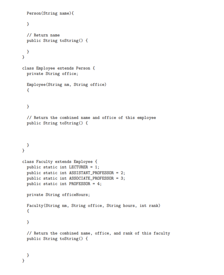 Solved 20. (20 points) Given the following class TestFaculty | Chegg.com