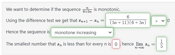 Solved We want to determine if the sequence 6+5nn is | Chegg.com