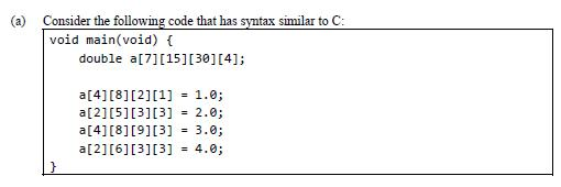 (a) Consider the following code that has syntax | Chegg.com