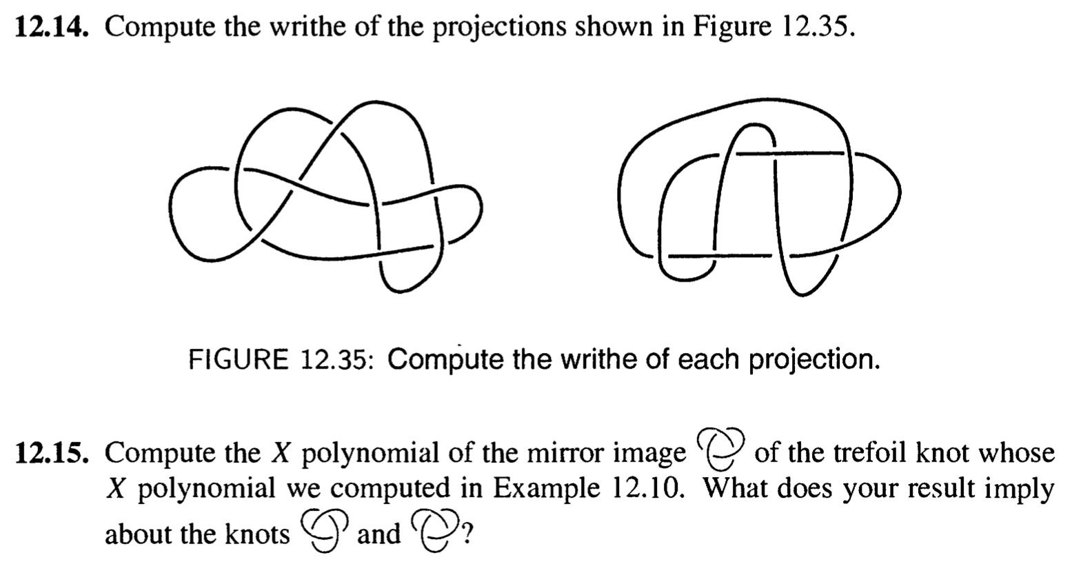Solved 12.14. Compute the writhe of the projections shown in | Chegg.com