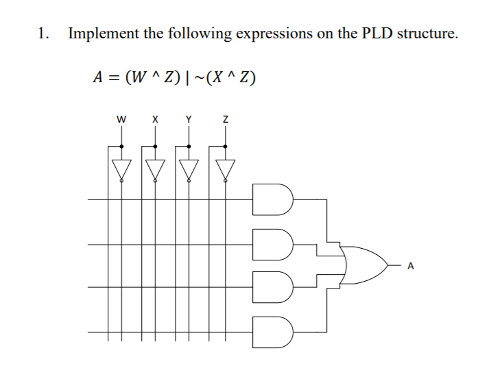 Solved 1. Implement the following expressions on the PLD | Chegg.com Solved 1. Implement the following expressions on the PLD | Chegg.com