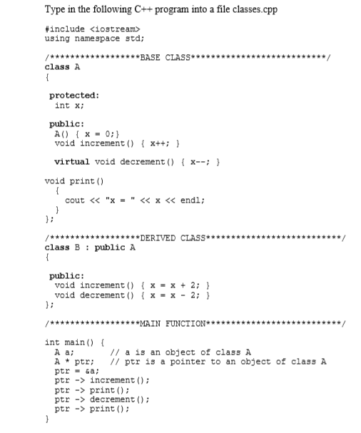 Type in the following C++ program into a file | Chegg.com