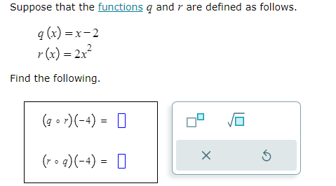 Solved Suppose that the functions q and r are defined as | Chegg.com