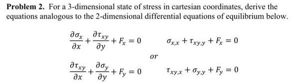 Solved Problem 2. For a 3-dimensional state of stress in | Chegg.com