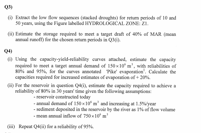 Q3) (i) Extract the low flow sequences (stacked | Chegg.com