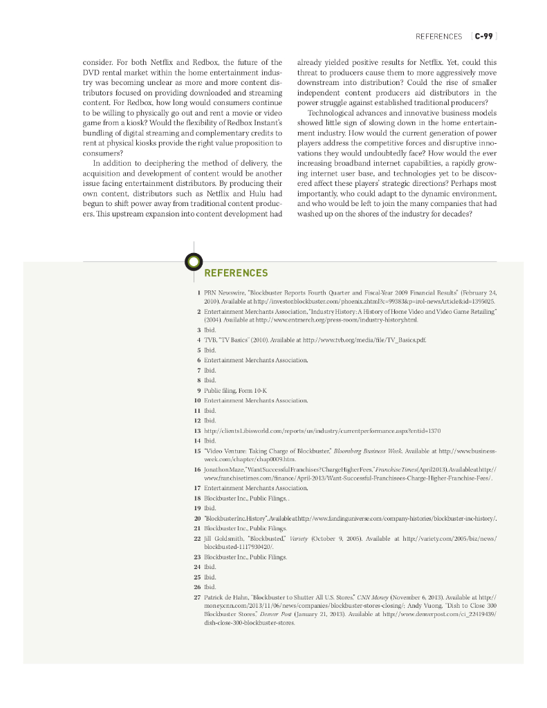 Solved The cases of Netflix, Redbox, Hulu and others | Chegg.com