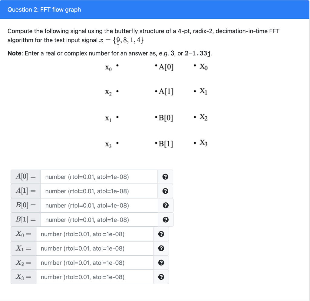 Solved Question 2: FFT flow graph Compute the following | Chegg.com