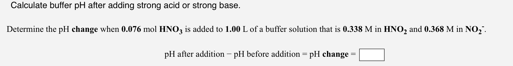 Solved Calculate buffer pH after adding strong acid or | Chegg.com