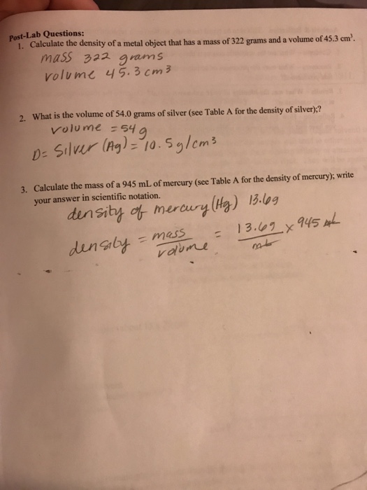Solved pt 1. Calculate the density of a metal object that | Chegg.com