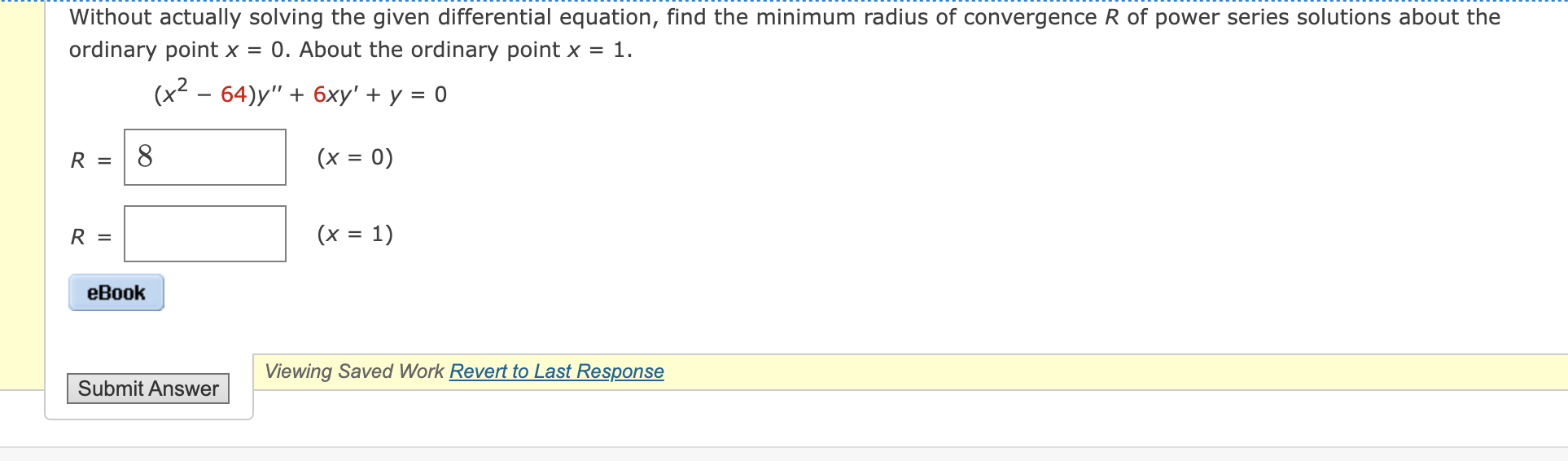 Solved Without actually solving the given differential | Chegg.com