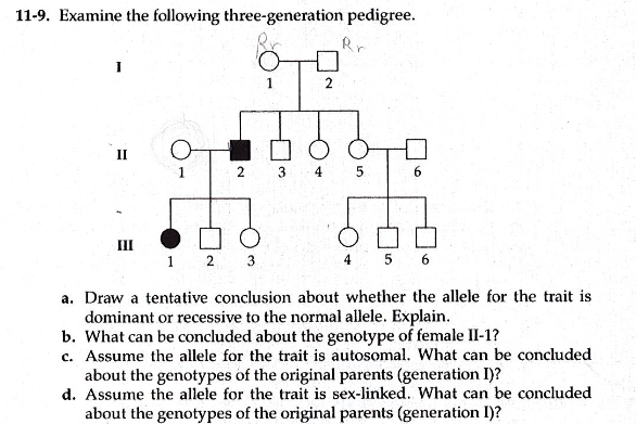 Solved 11-9. Examine the following three-generation | Chegg.com