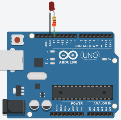 Solved Given the “Circuit view” of the “blink” Arduino | Chegg.com