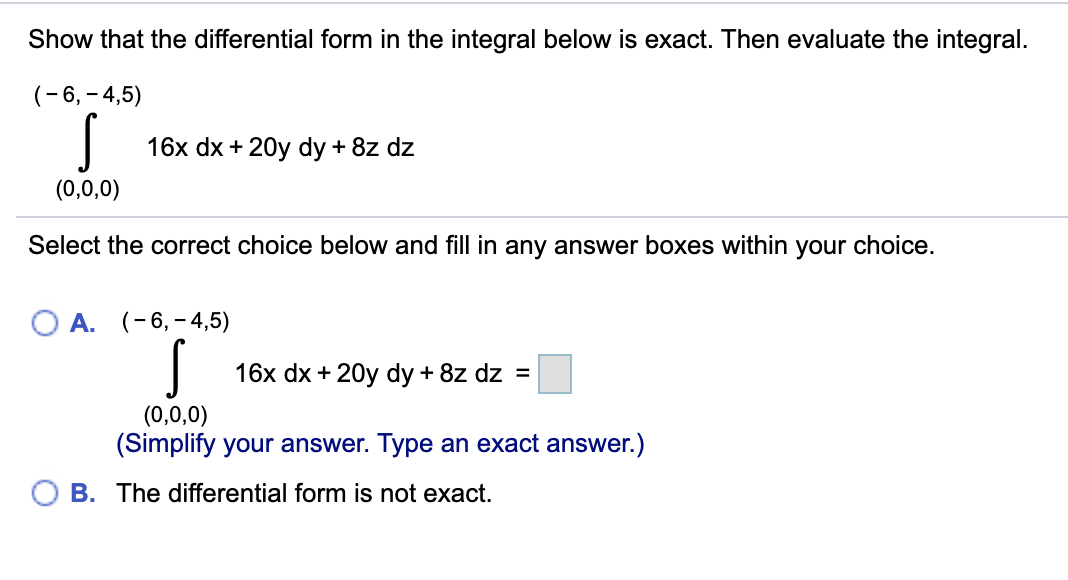 Solved Show that the differential form in the integral below | Chegg.com