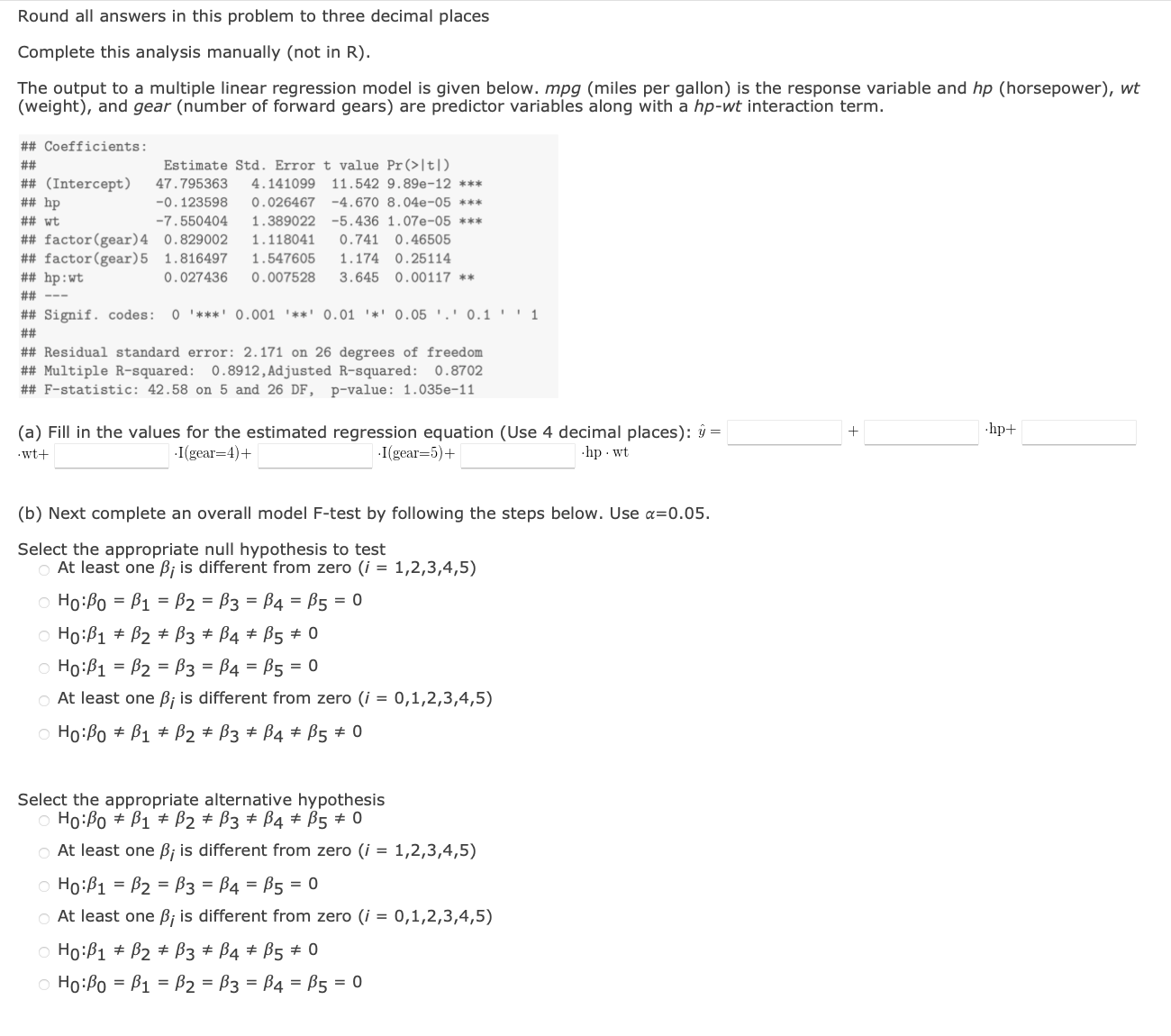 Solved Round all answers in this problem to three decimal | Chegg.com