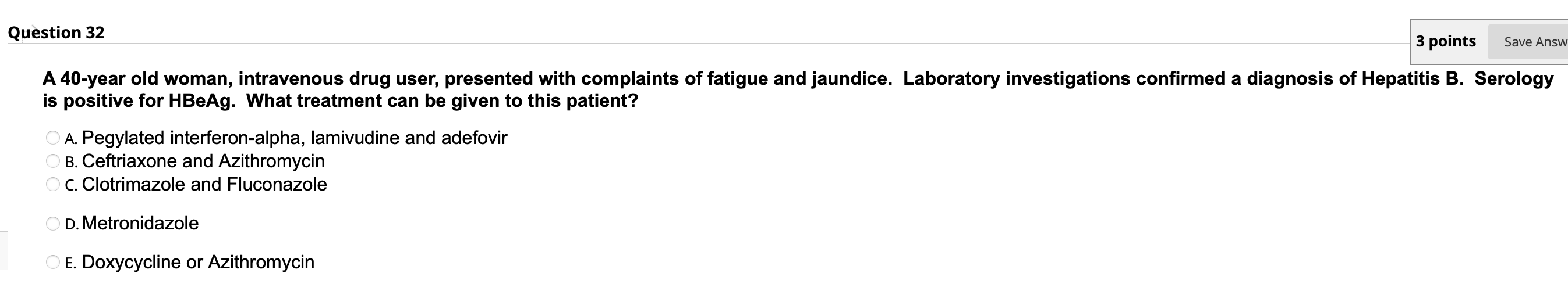 Solved Question 32 3 points Save Answ A 40-year old woman, | Chegg.com