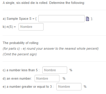 Solved A single, six-sided die is rolled. Determine the | Chegg.com