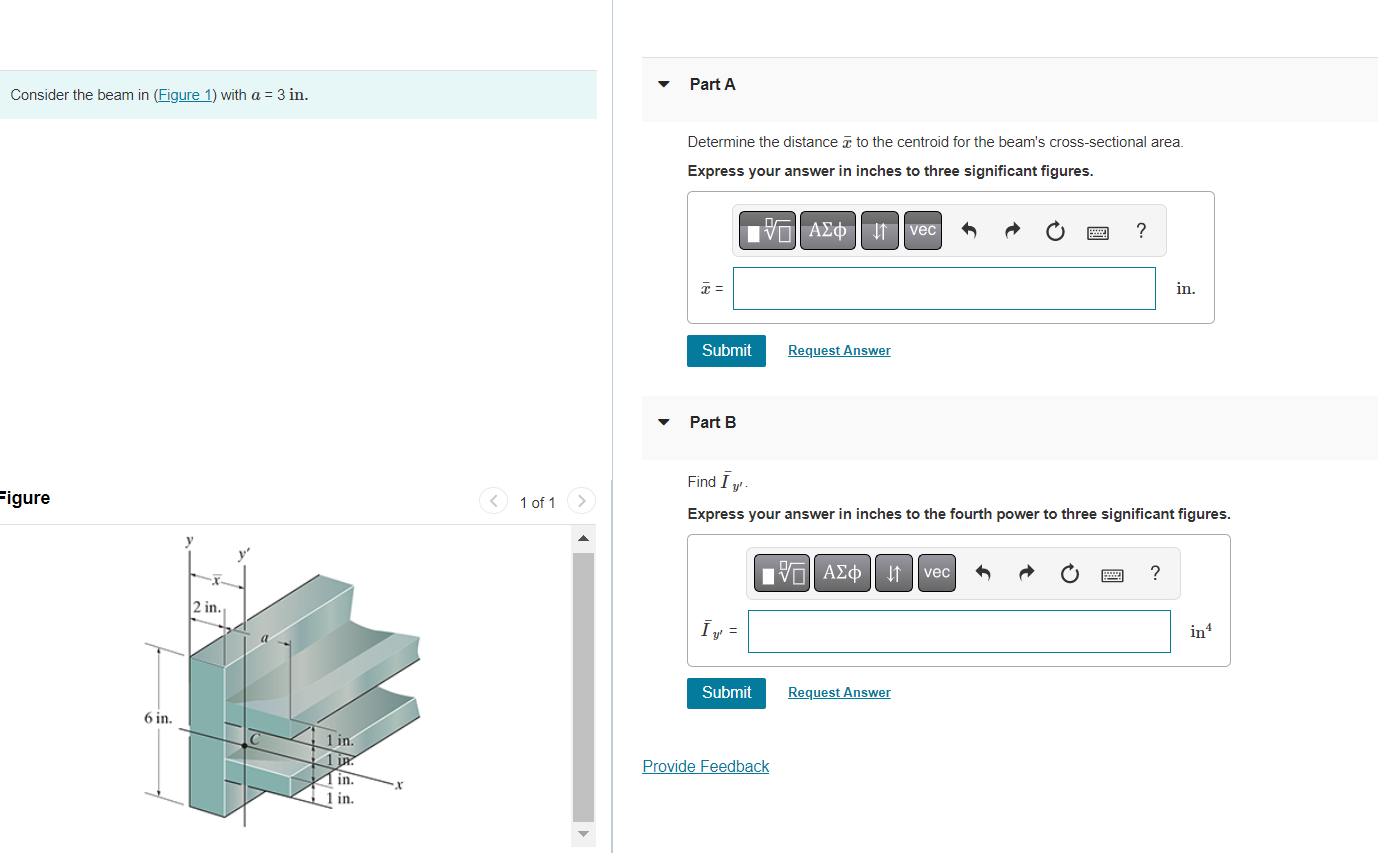 Solved Consider the beam in (Figure 1) with a=3 in. Part A | Chegg.com