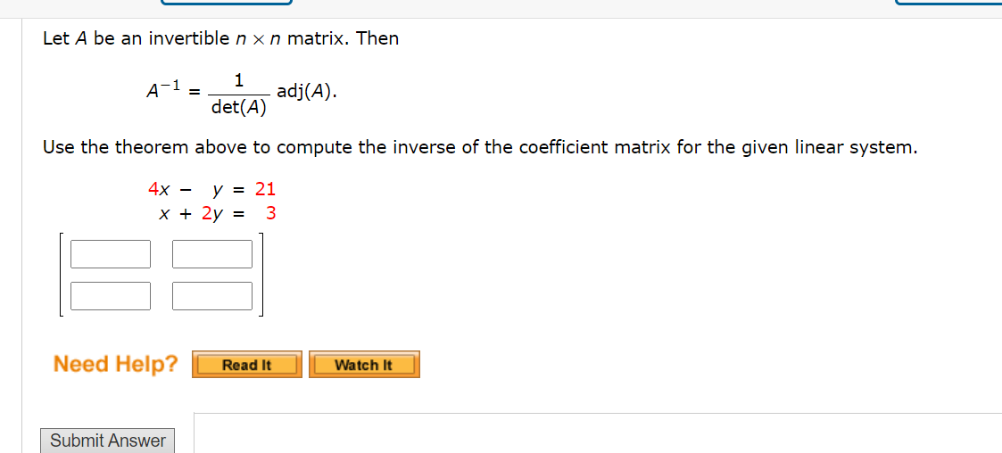 Solved A square matrix A is invertible if and only if det A | Chegg.com