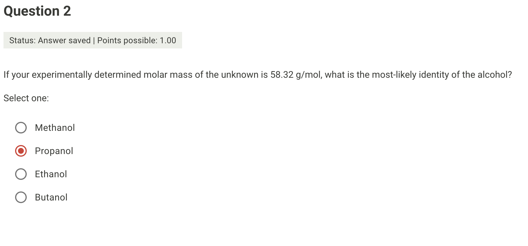 Solved Question 3 Status: Answer saved | Points possible: | Chegg.com