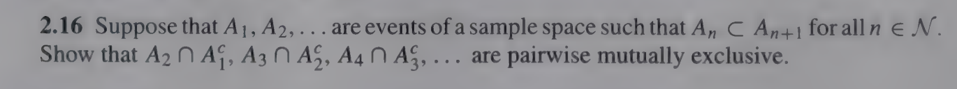 2.16 ﻿Suppose that A1,A2,dots are events of a sample | Chegg.com