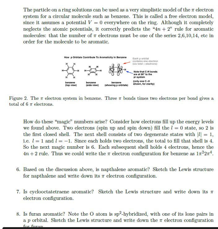 Solved The particle on a ring solutions can be used as a | Chegg.com