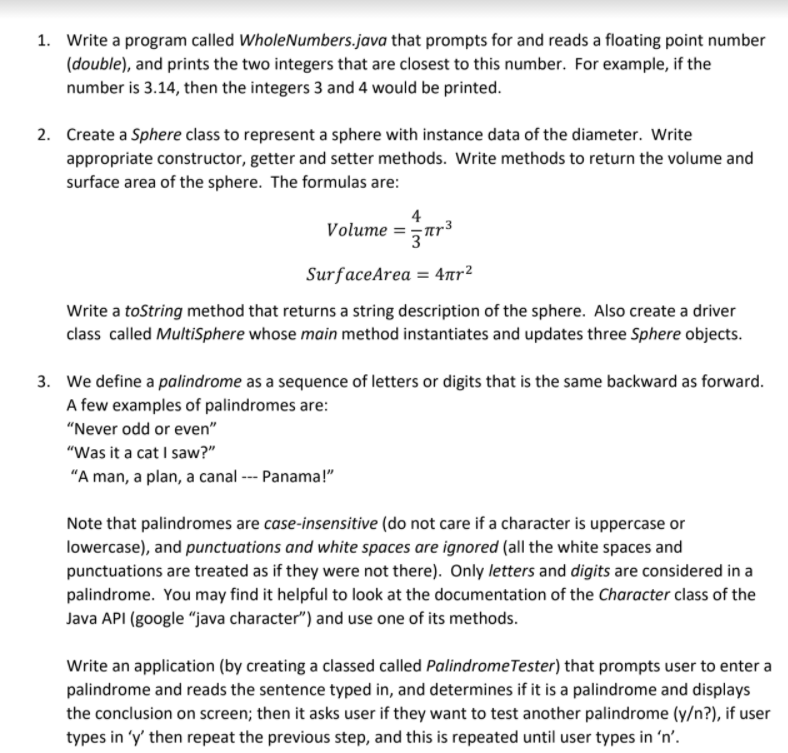 Solved 1. Write a program called WholeNumbers.java that | Chegg.com