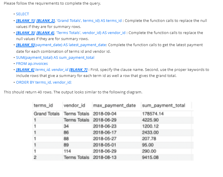 Solved Database Systems: SQLInstructions: Fill in the Blank. | Chegg.com