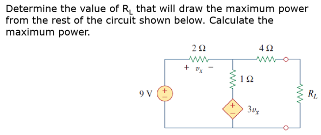 Solved Determine the value of RL that will draw the maximum | Chegg.com