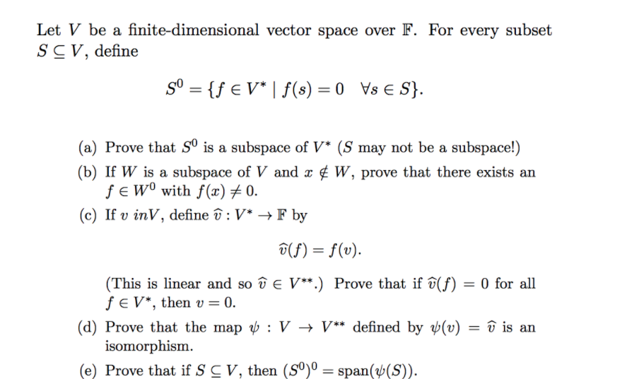Solved Let V be a finite-dimensional vector space over F. | Chegg.com