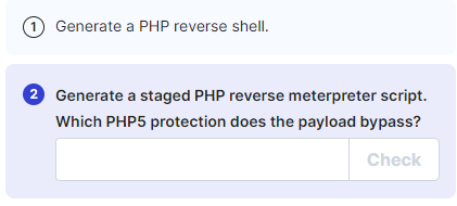 Solved Generate a PHP reverse shell. Generate a staged PHP | Chegg.com