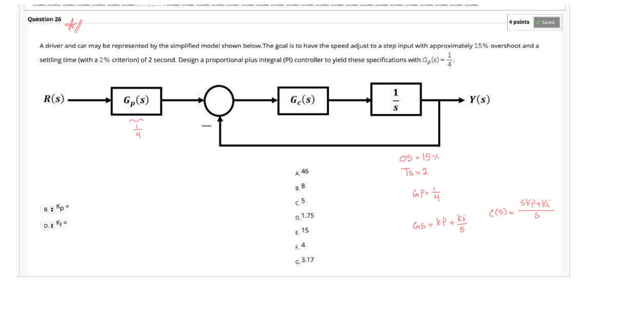 Solved settling time (with a 2% criterion) of 2 second. | Chegg.com