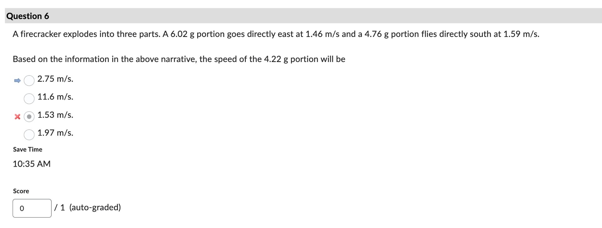Solved A firecracker explodes into three parts. A 6.02 g | Chegg.com