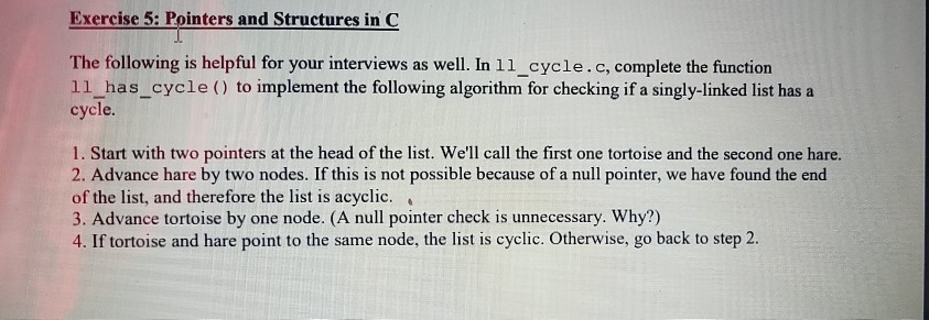 Solved Exercise 5: Pointers and Structures in C The | Chegg.com