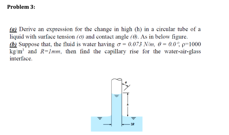 (a) Derive an expression for the change in high (h) | Chegg.com