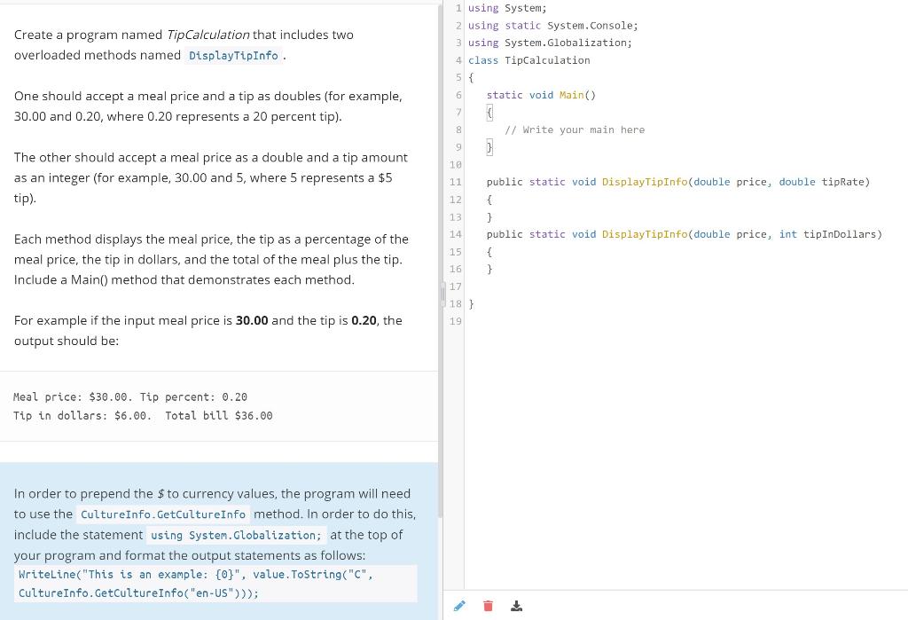 Solved Create A Program Named Tipcalculation That Includes 4198