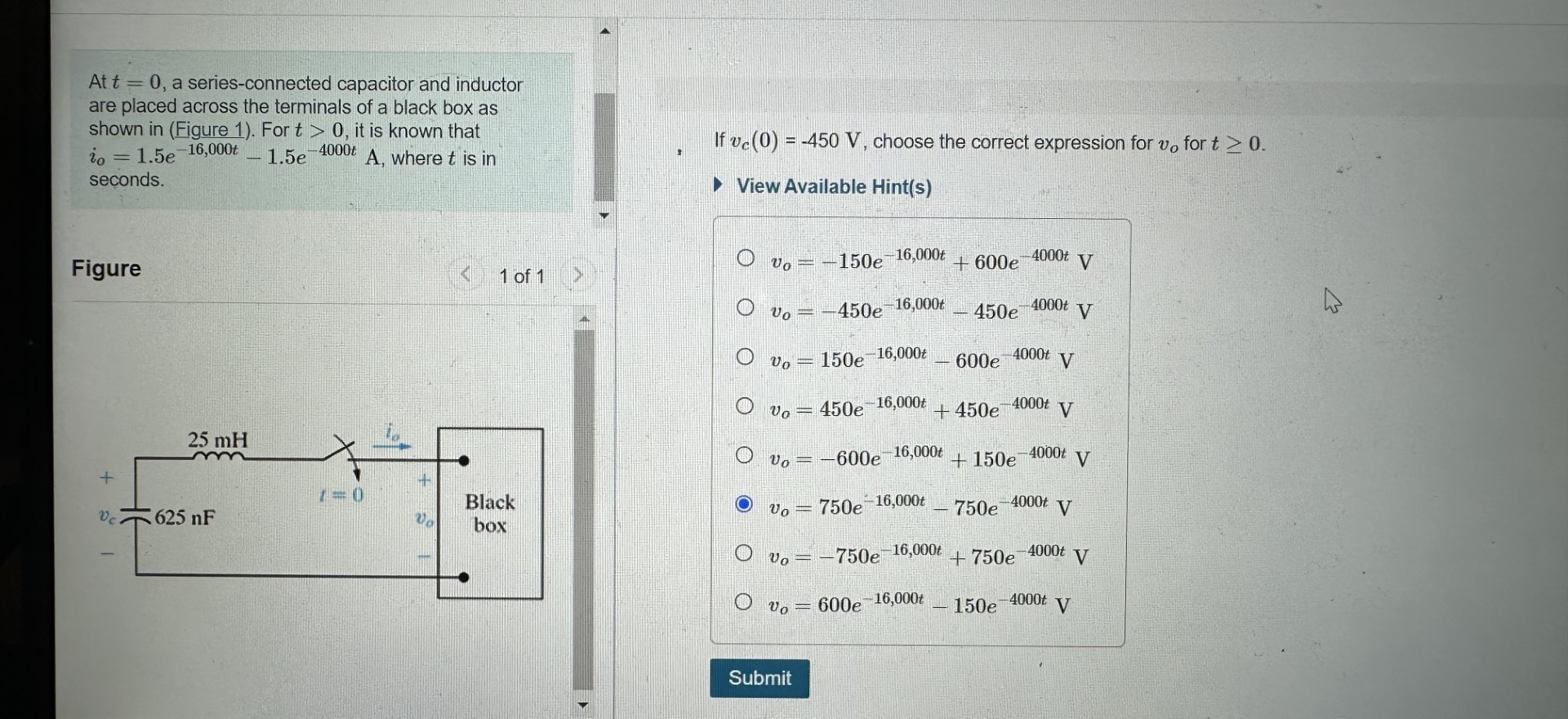 Solved At t=0, a series-connected capacitor and inductor are | Chegg.com